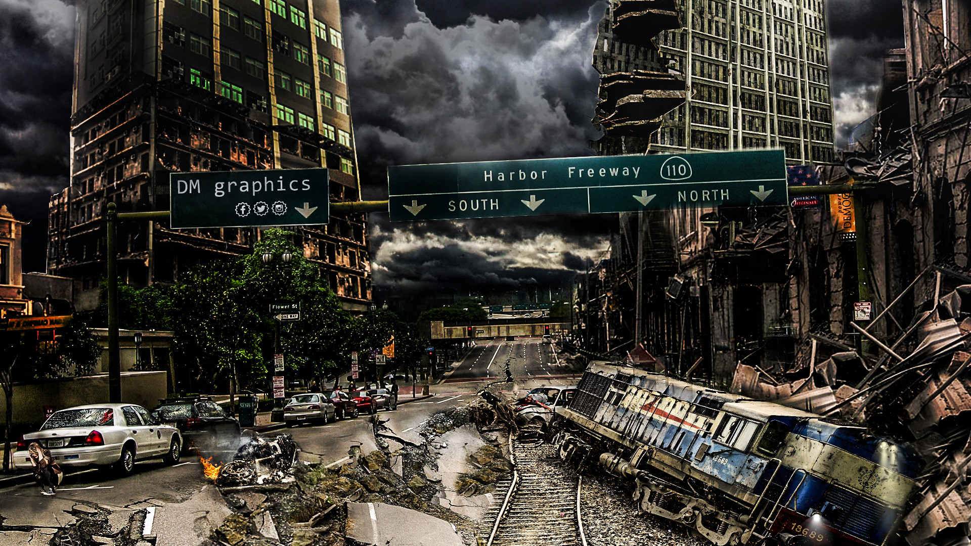 Destroyed City Background WallpaperTag